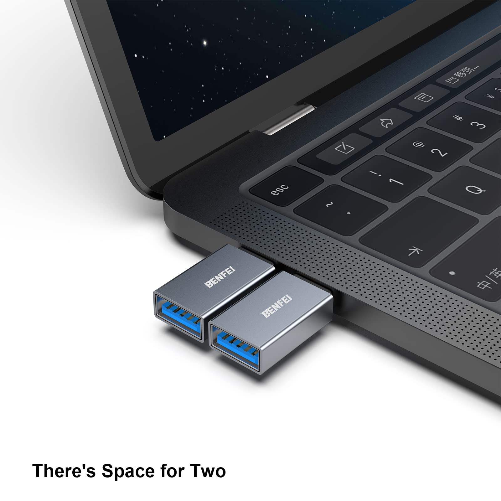 BENFEI USB C to USB 3.0 Adapter, 3 Pack USB C to A Male to Female Adapter Compatible with iPhone 15 Pro/Max, MacBook Pro/Air 2023, iPad Pro, iMac, S23, XPS 17, Surface Book 3 and More - Gray