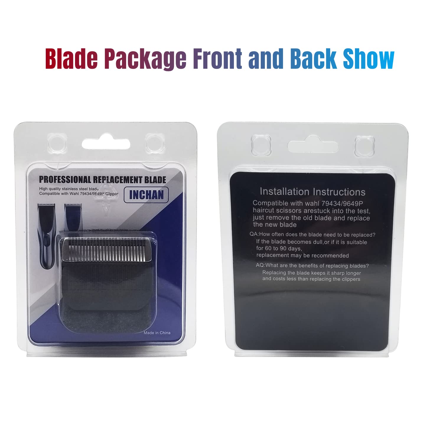 2 Pack Professional Hair Clipper/Trimmer Clip Replacement Blade, Compatible with Wahl 79434/9649P/9549 Mdel Clipper Trimmer