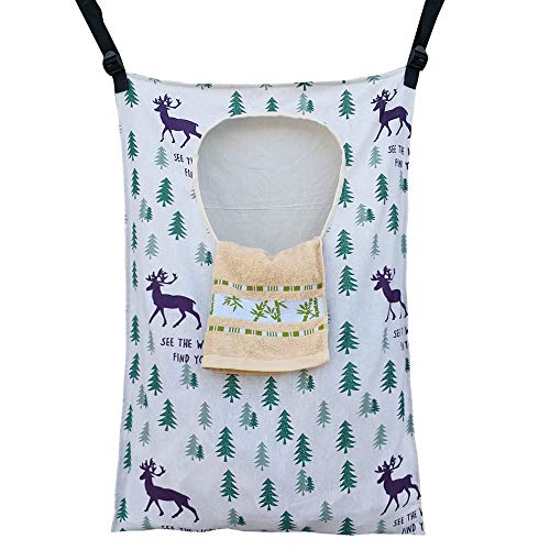 Amlrt Adjustable Door-Hanging Laundry Hamper with Stainless Steel Hooks , Hanging Laundry Bag