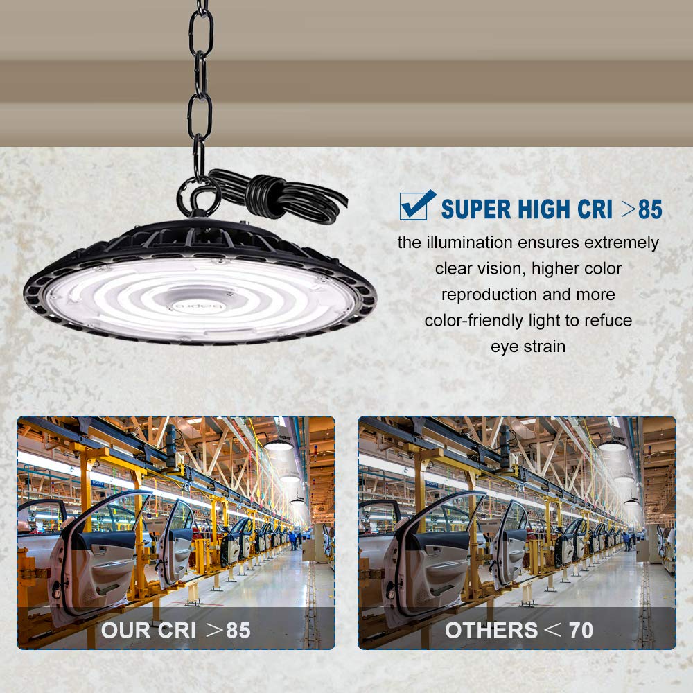 bapro 10pack 100W UFO LED High Bay Light, 10000LM 6000K Daylight White Factory Warehouse Industrial Lamp, Ceiling Light LED Commercial Light Workshop Light for Garage Workshop Gym Tunnel Studio