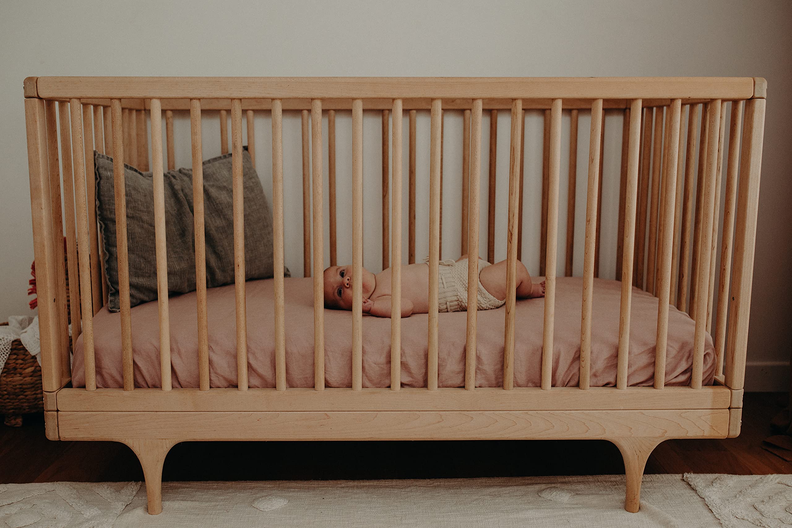 Frankie Lane 100% French Linen Stone Washed Fitted Crib Sheets. Oeko-TEX Certified Baby Crib Sheets for cot or Toddler Bedding. Linen Sheet Crib Sheets for Boys or Girls. Baby Linen Sheets