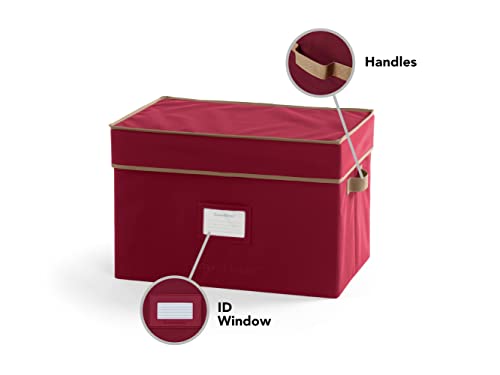 Covermates Keepsakes - Storage Box - Heavy Duty Polyester - Reinforced Handles - ID Window - Indoor Storage - Closet Storage-Red