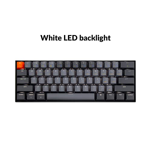 Keychron K12 60% Layout Bluetooth Wireless/USB Wired Mechanical Keyboard for Mac with Gateron G Pro Red Switch White LED Backlit N-Key Rollover, Compact 61 Keys Computer Gaming Keyboard for Windows