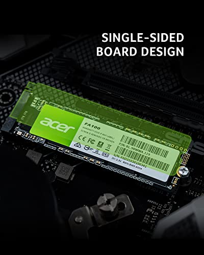 acer FA100 256GB SSD - M.2 2280 PCIe Gen3 x 4 NVMe Interface, 8 Gb/s, 3D NAND Internal Solid State Hard Drive Up to 1950 MB/s - BL.9BWWA.118