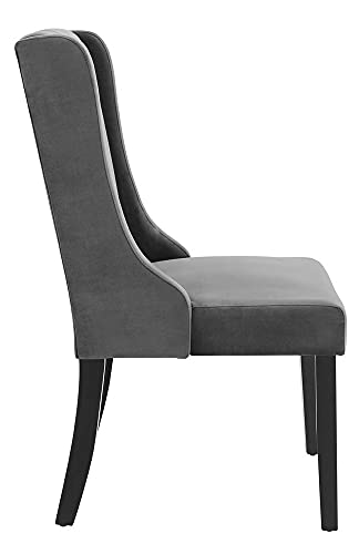 Modway Renew Performance Velvet Parsons Dining Chairs in Gray-Set of 2