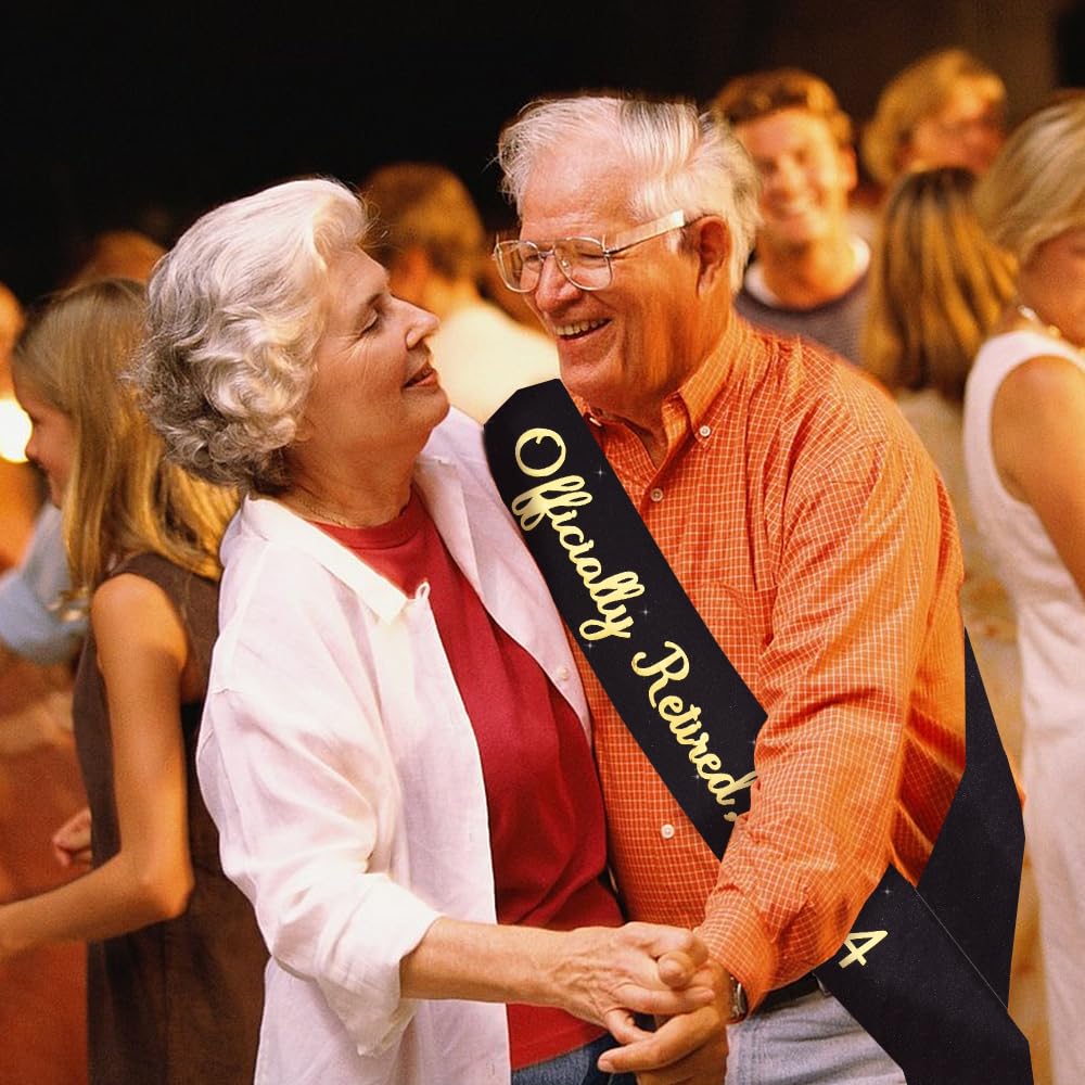2024 Retired Sash, Celebration Sash for Retirement Party, Retired Sash for Retirement Party Decorations,Retirement Gifts for Both Women,Men(Black)