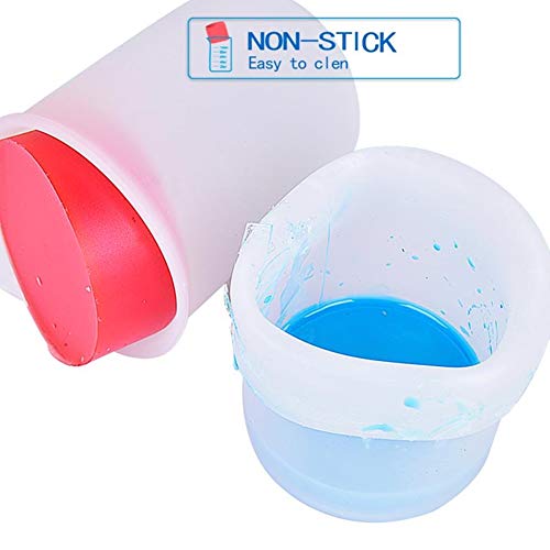 Silicone Measuring Cups for Epoxy Resin,1PCS 8oz Graduated Silicone Cup,4PCS 100ml Mixing Cups,2PCS Silicone Stire Sticks,for Epoxy Molds,Tumbler Making,Acrylic Paint Pouring Accessories