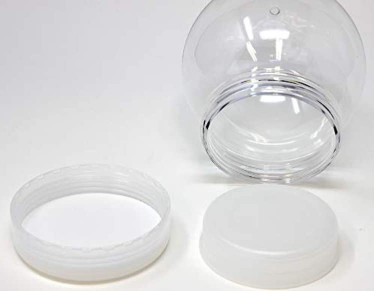 4 inch DIY Plastic Snow Globe with Removable Screw Off lid - Fun DIY Activity for Kids and Family! Snowglobes Creations!