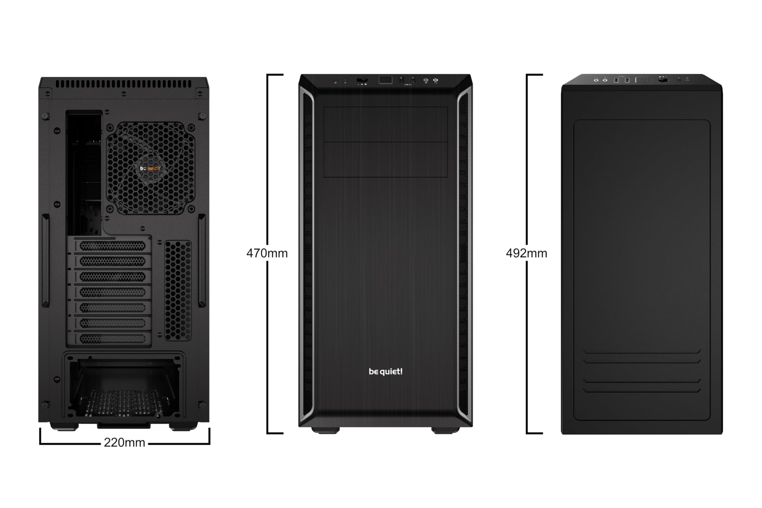 be quiet! Pure Base 600 | ATX Midi Tower PC Case| 2 Pre-Installed Pure Wings 2 Fans | Silver | BG022