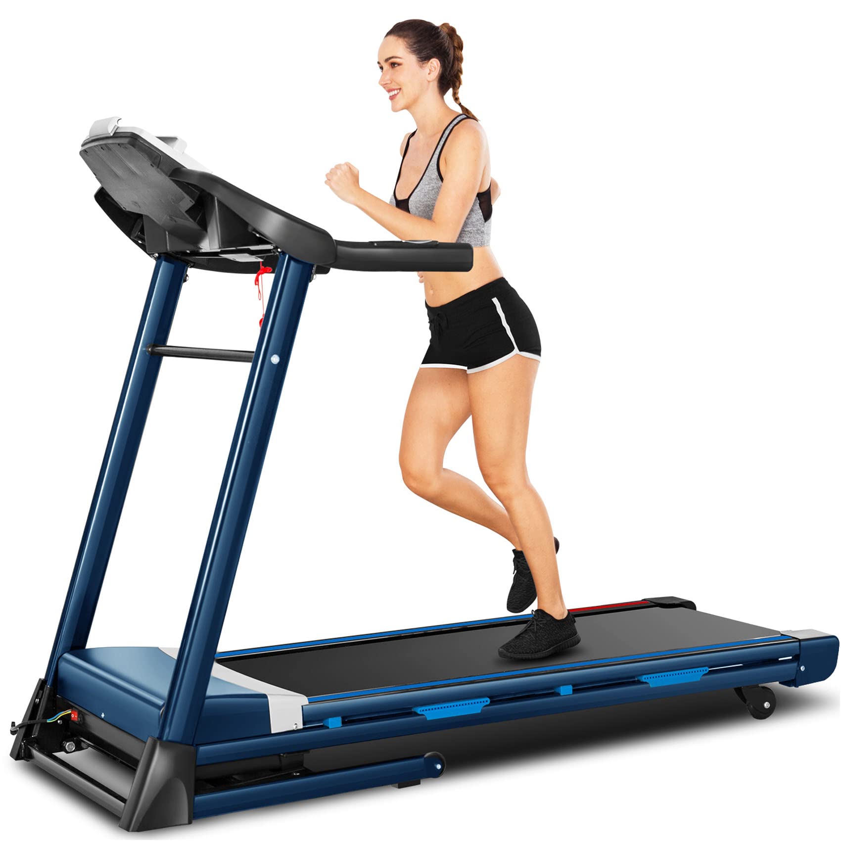 2.5HP Treadmill 300lb Capacity,Folding Compact Treadmill with Remote Control,LED Touch Screen,Running Electric Machine
