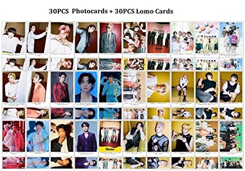 Bangtan Boys PhotoCards Set Perfect for Fans(30PCS PhotoCards Postcards,30PCS Lomo Cards,MiniStickers)(Black)