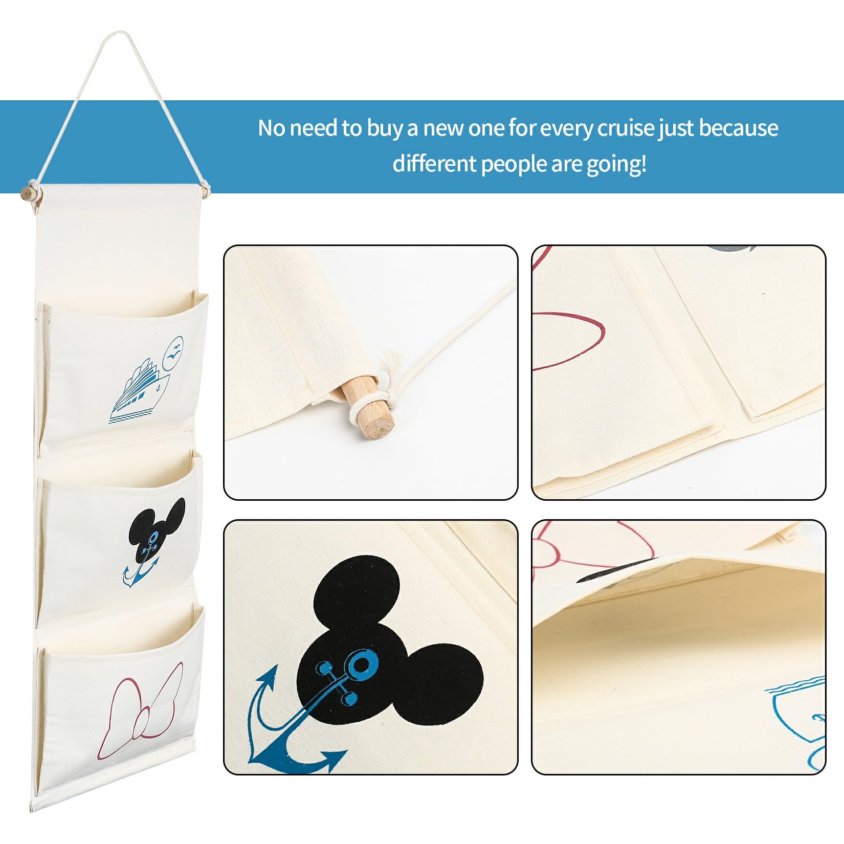 2024 Cruise Essential Fish Extender Gift Hanger 3-pockets Gift Exchange FE Holders Hanging Shelves (White)