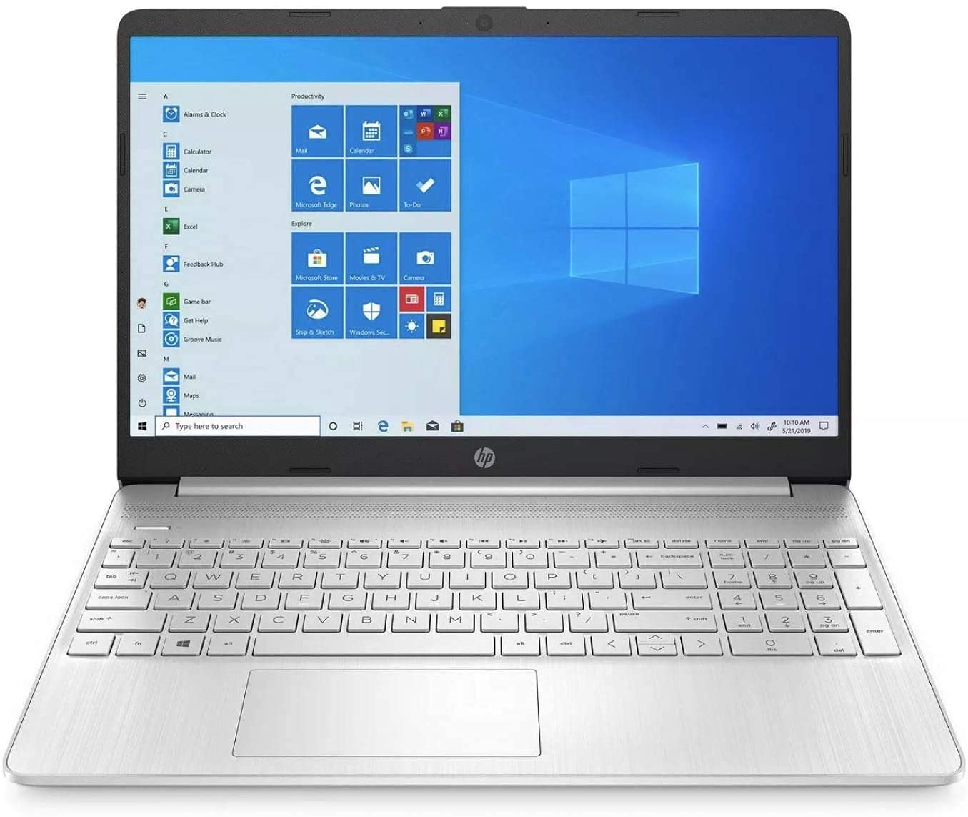 HP 2022 15.6" HD Thin and Light Laptop, AMD Athlon Gold 3150U Processor, 4GB RAM, 256GB SSD, HDMI, Wi-Fi 5, Webcam, AMD Radeon Graphics, Windows 10 S, Silver, W/IFT 32GB USB 3.0 Flash Drive
