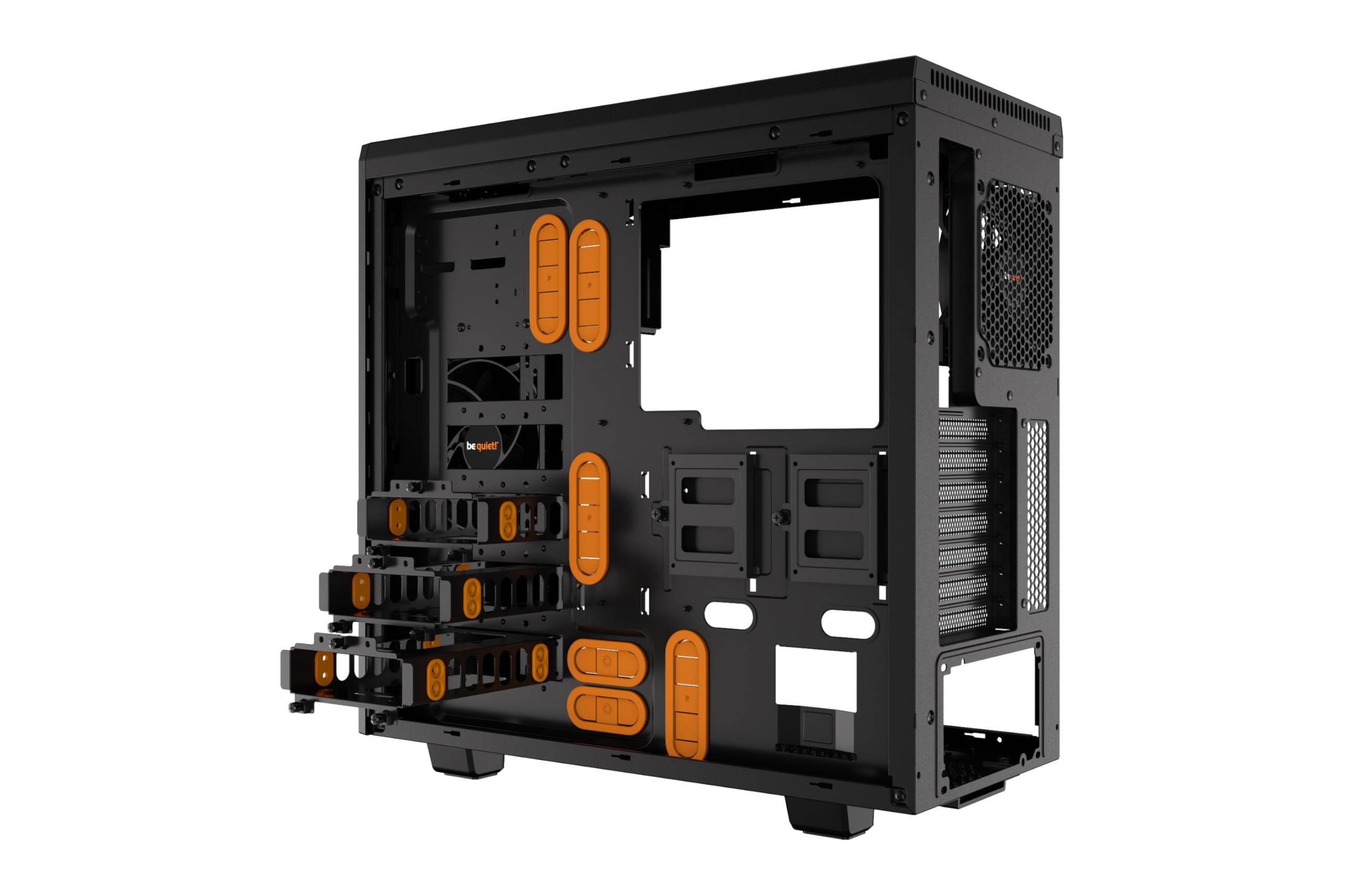 be quiet! Pure Base 600 | ATX Midi Tower PC Case | 2 Pre-Installed Fans | Tempered Glass Window | Orange | BGW20