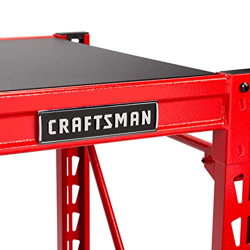 Craftsman 2-Shelf 3-Foot Tall Stackable Tool Chest Depth Storage Rack, 2-Pack, Red