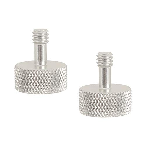 CAMVATE 1/4"-20 Thumb Screw Button Head Cap Screw Brass Nickel Construction(2 Pieces) - 2678