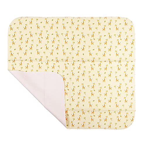ReUseLife Large Waterproof Cotton Flannel Diaper Changing Mat Pad,31.5 X 26.5 Inch (Yellow GriaffeïŒ