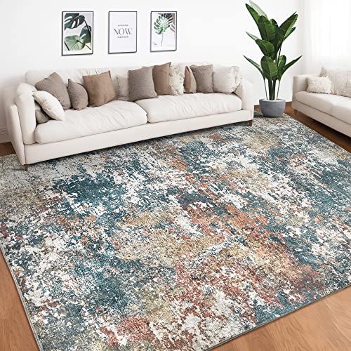5x7 Indoor Fluffy Abstract Carpet for Bedroom Kitchen Floor Dining/Living Room Washable Plush Throw Large Soft Accent Area Rug Home Office Nursery Decor - Multi