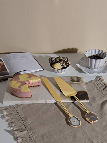Best Home Fashion Agate Cake Serving Set - AGATE - 2.25β W x 10.0β L