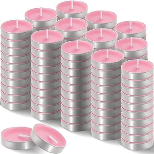 200 Pcs Tea Lights Candles Smokeless Tealight Candles Mini Tealight Candles Dripless Candles Bulk for Dinner Party Home Decoration Wedding Centerpiece Birthday Valentine's Day (Pink)
