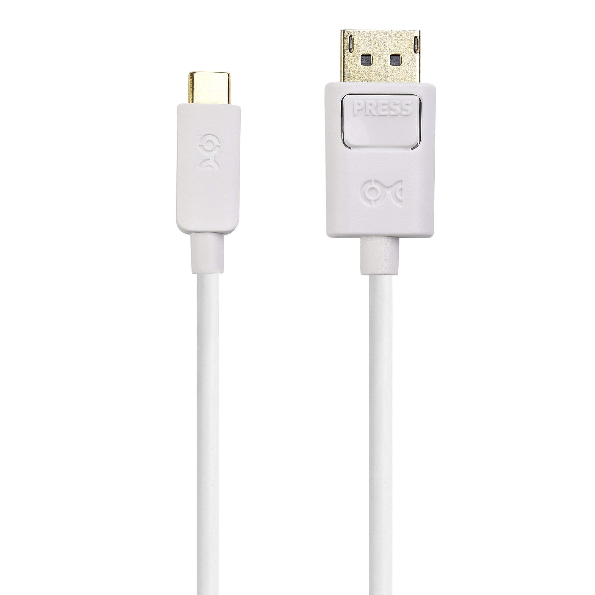 Cable Matters 3.3-Foot Short USB C to DisplayPort Cable (USB-C to DisplayPort Cable, USB C to DP Cable) Supporting 8K 60Hz in White - Thunderbolt 3 Port Compatible with MacBook Pro, Dell XPS 13 and Mo