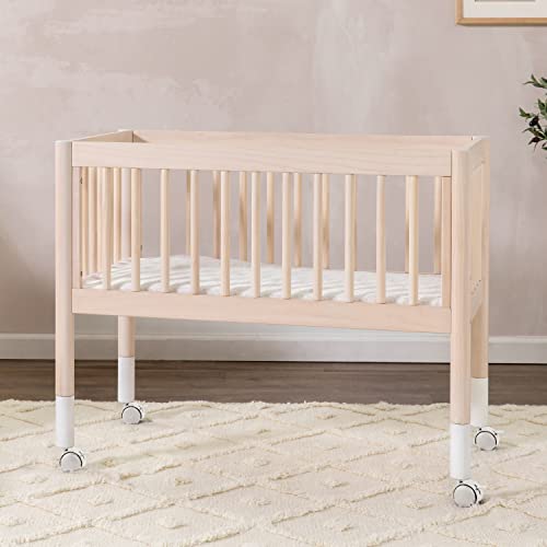 Babyletto Gelato Portable Bassinet in Washed Natural and White, Greenguard Gold Certified