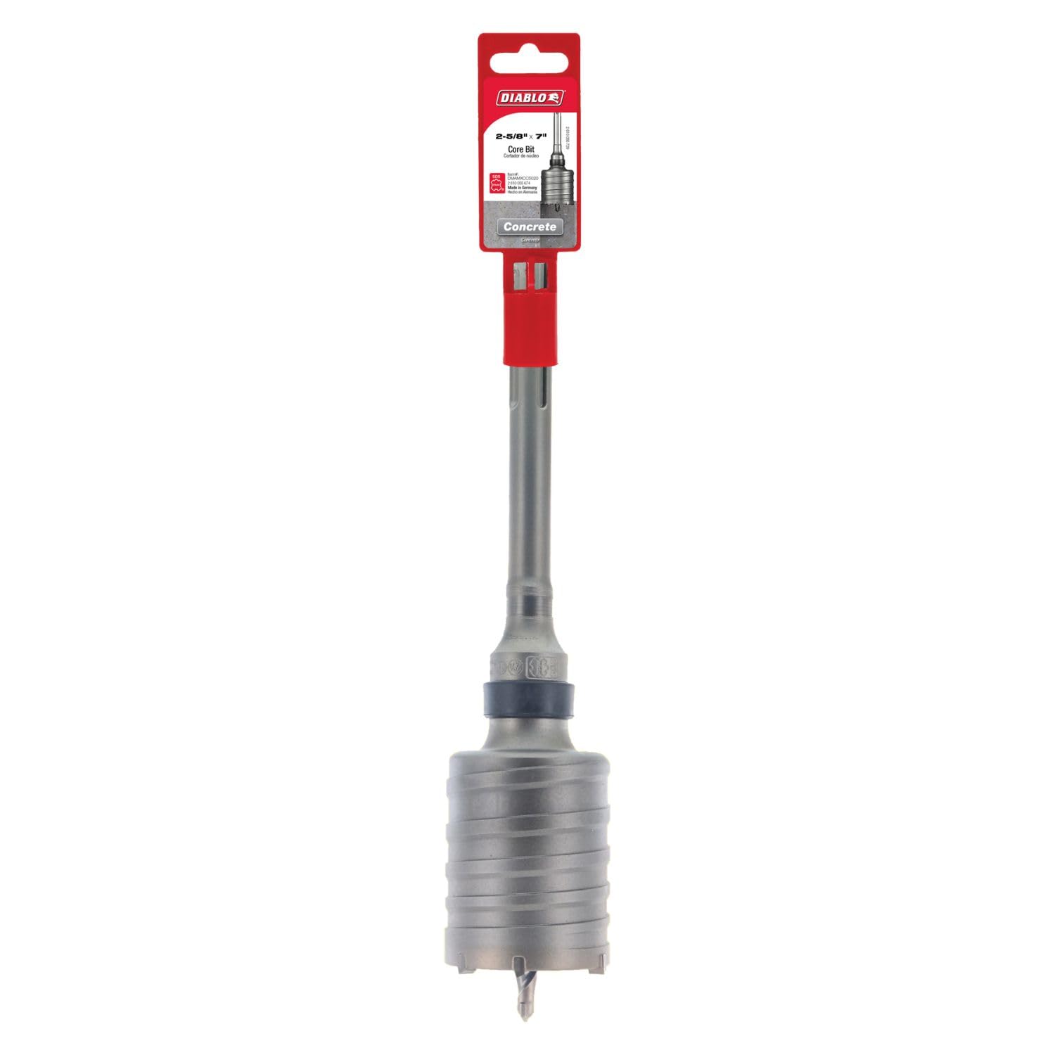Diablo SDS-Max Carbide Tipped Core Bit with Peak Point Tip - 2-5/8" Diameter, 12" Length, 7" Working Length - DMAMXCC5020