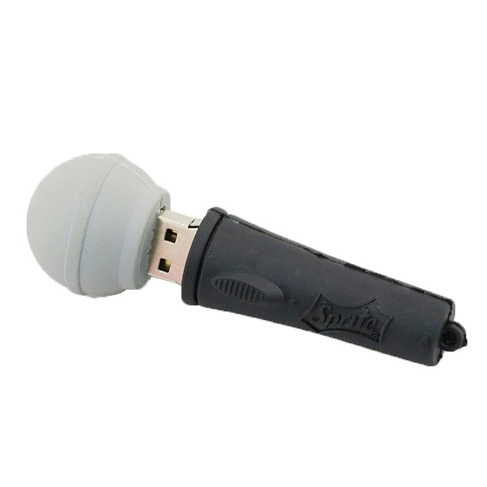 8GB Microphone Shape USB Flash Drive U Disk USB 2.0 Data USB Flash Disk Memory Stick Pen Drive Storage Device USB Drive External Storage Flash Disk (Black)