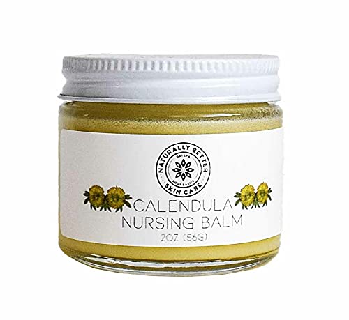Calendula Nursing Balm - Lanolin-Free Herbal Salve for Soothing Sore or Cracked Nipples, All-Natural Nipple Butter, Plant-Derived Breastfeeding Cream, Handmade in USA by DAYSPA Body Basics