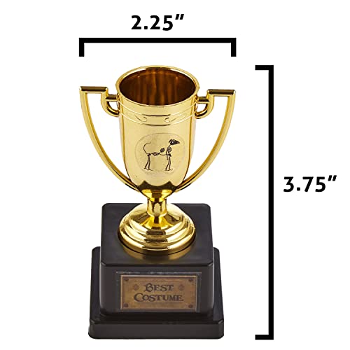 Halloween Costume Contest Trophies, 5-Pack β Customizable Party Awards with 24 Stickers with Categories & Poses - Fun Awards for Home, Work, School & Bar Costume Parties Supplies, Games & Decorations
