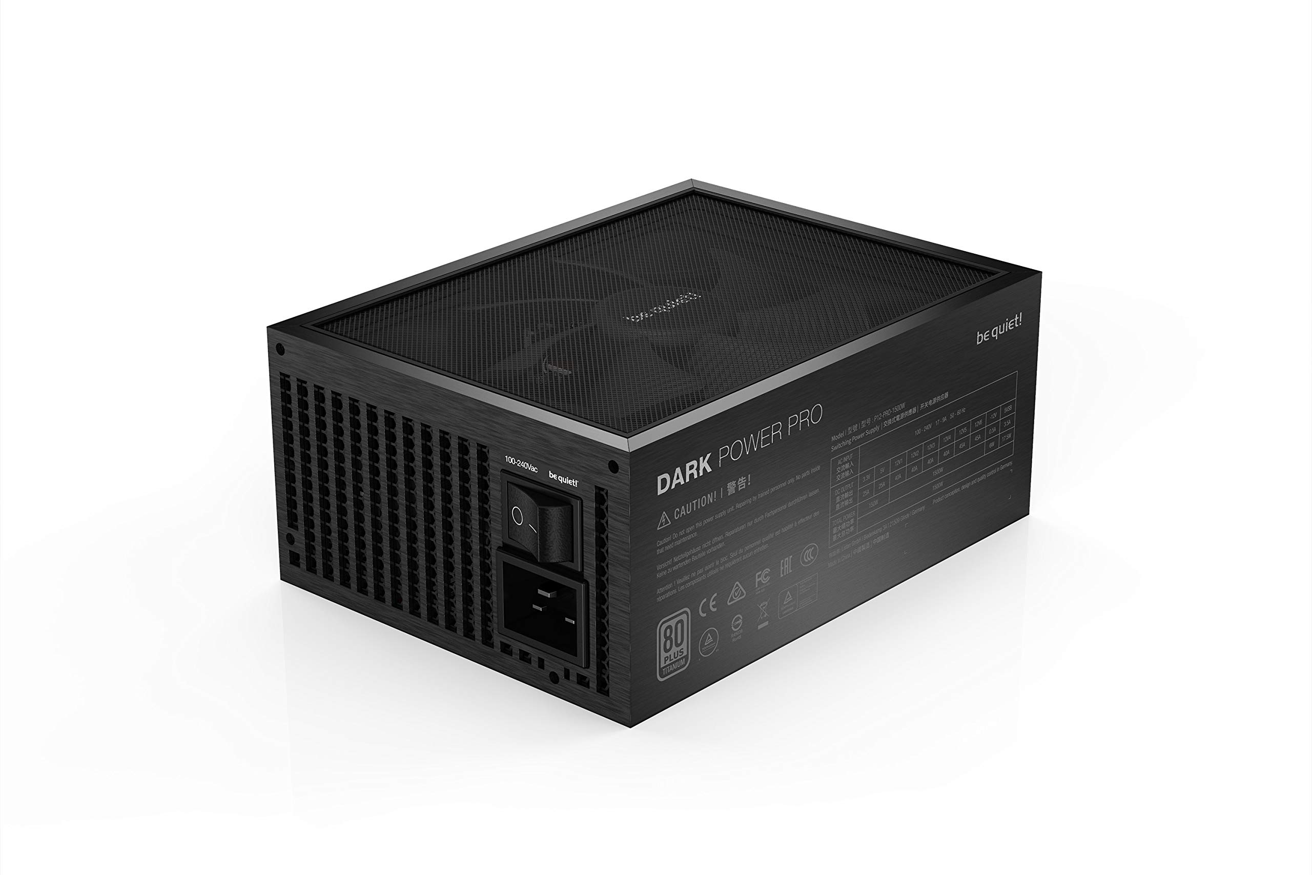 be quiet! Dark Power Pro 12 1500W Quiet Performance Power Supply | 80 Plus Titanium Efficiency | ATX | Fully Digital | Modular | Virtually Inaudible Silent Wings Fan | Black |