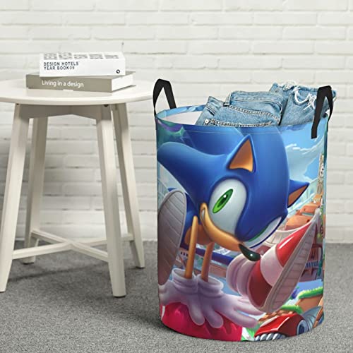 ZHANGJQ Soni_c Hedg-ehog Laundry Hamper Large Laundrys Basket Waterproof Foldable with Handles 62L Round Storage Bag,Bathroom/Bedroom/Dorm