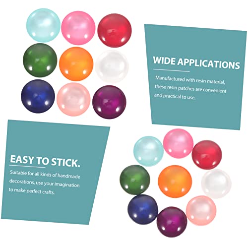 250 Pcs Resin Patch Resin Crafts Colorful Jewelry Lampwork Glass Beads Resin Cabochons Jewelry Making Earing Making Kit Crafts Making Gemstone Resin Gemstone Resin Dome Gems 3D Gem