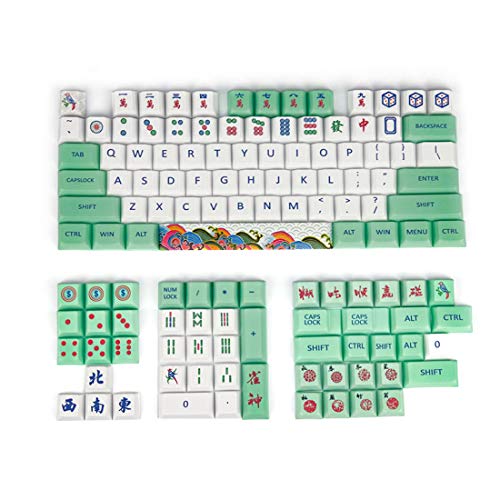 Mahjong Style PBT Dye-sub Keycaps with Puller for 61/64/87/96/104 Keys GH60 RK61 Matrix Joke Custom Mechanical Gaming Keyboard
