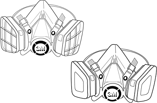 3M Disposable Respirator, Half Face Piece Assembly 5301, Organic Vapor Respiratory Protection, Large Size