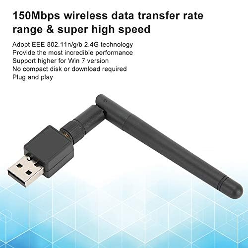 USB Bluetooth Adapter for PC, Desktop, Laptop of 2000/XP/VISTA/7/8 /Linux/10/Android, 150Mbps 802.11n / g/b 2.4G Network Card
