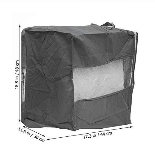 BESTOMZ Blanket Bag with Zipper and Handles Large Storage Bag for Comforters Clothes Grey 44x30x48cm (Zipper Color Random)