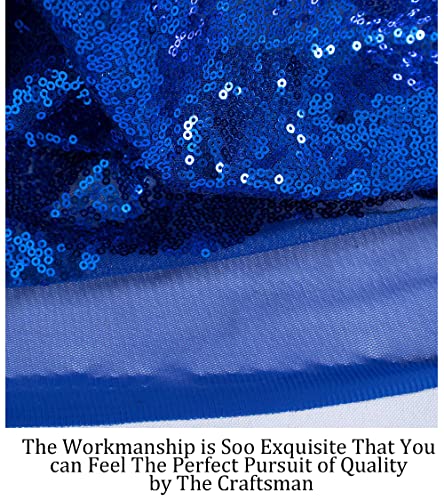 Pardecor Sequin Fabric by The Yard Glitter Fabric 1 Yard Little Mermaid Fabric Mesh Fabric Sequence Fabric Linen Material Fabric for Sewing Sparkle Cloth Fabric (1 Yard, Royal Blue)