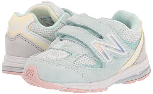 New Balance Kid's 888 V2 Hook and Loop Sneaker, Light Surf/Summer Fog/White, 7 Little Kid