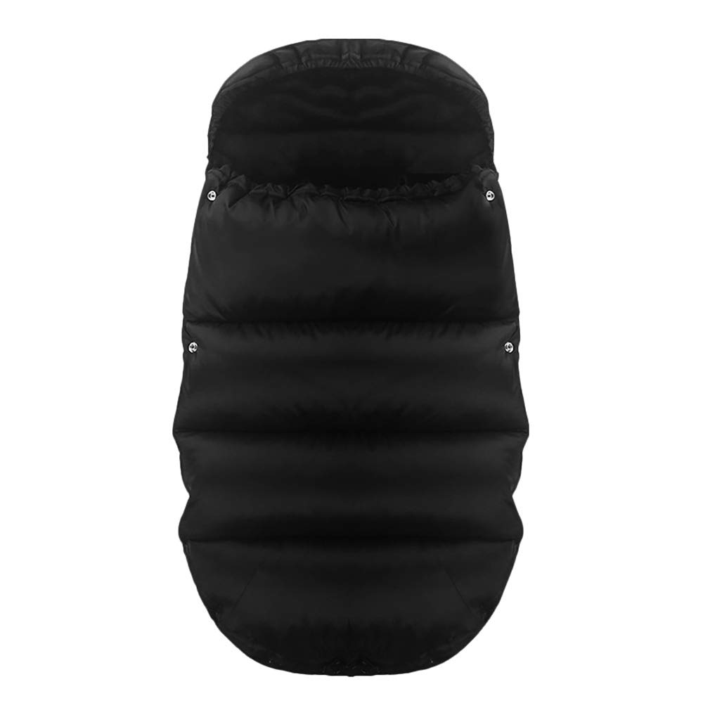 CarlsonBaby Stroller Winter Sleeping Bag- Universal for All Strollers, Footmuff, Waterproof, Windproof (Black)