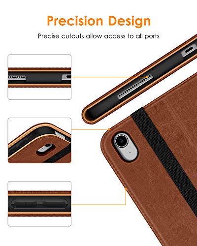 DTTO for New iPad Air 5th/4th Generation Case 2022/2020 with Pencil Holder, Premium Leather Business Folio Stand Cover [2nd Pencil Charging] - Multiple Viewing Angles for iPad Air 10.9", Dark Brown