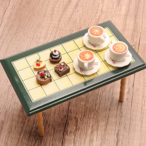 24 Pcs Miniature Food Kitchen Decoration Sets 1:12 Miniature Cakes Dessert Coffee Model Miniature Pretend Mini Kitchen Food Cake Toppers for DIY Micro Landscape Accessories