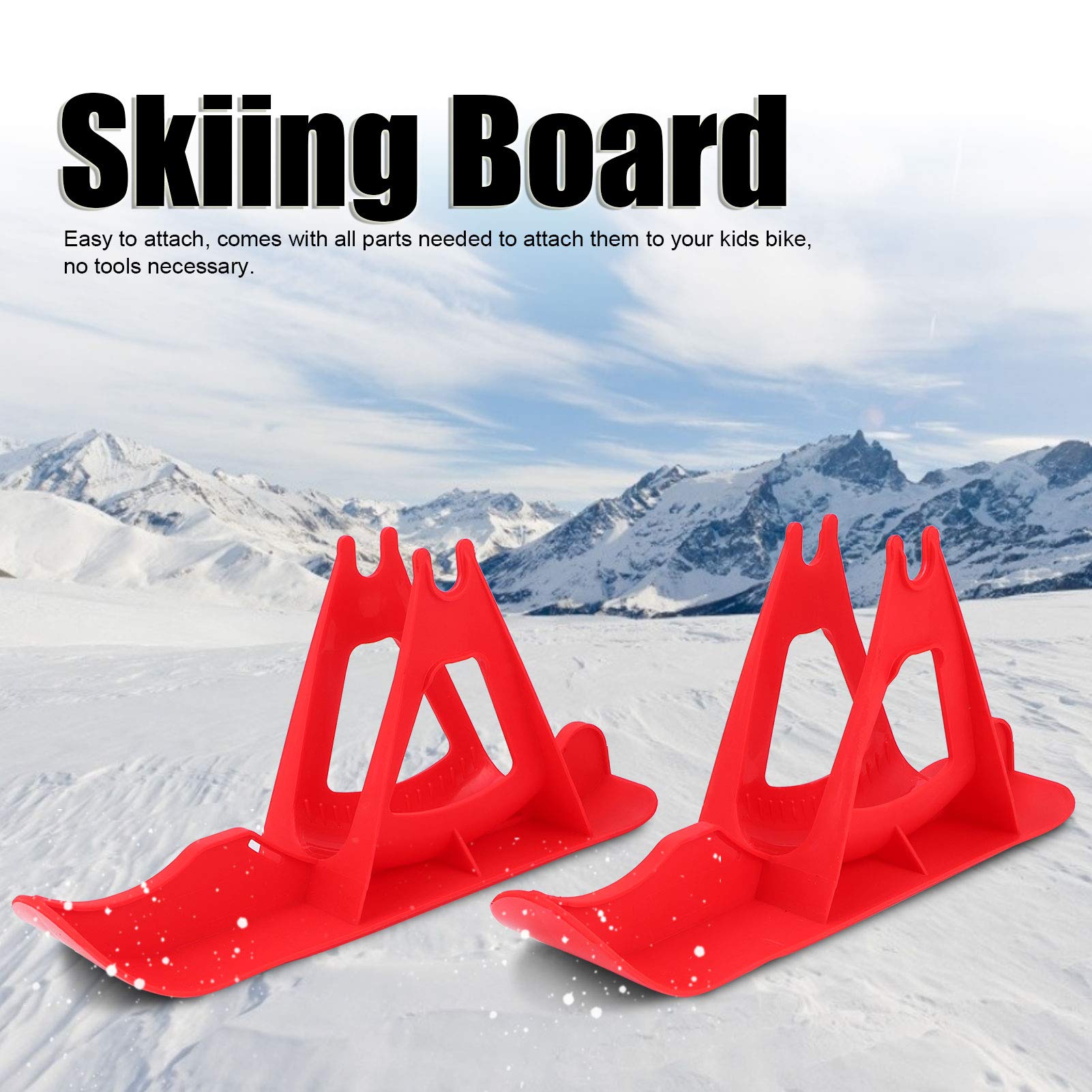 13.8 Inch Balanced Car Skis Plastic Snowboard Sledge Balanced Scooter Board for Dual Purpose(red)