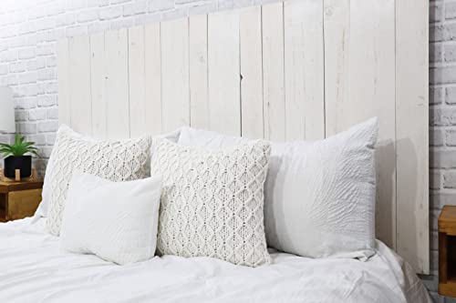 Barn Walls Whitewash Headboard King Size Weathered, Hanger Style, Handcrafted. Mounts on Wall. Easy Installation