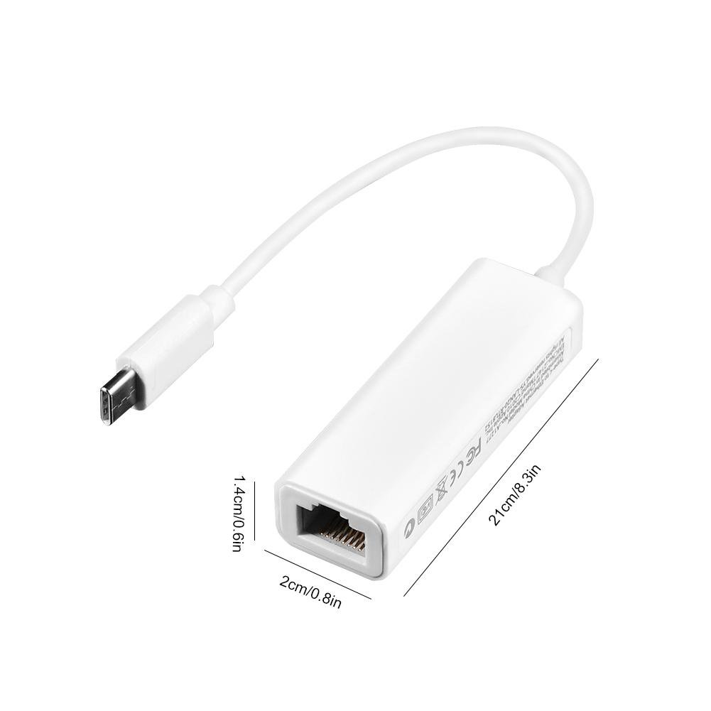Bewinner USB C to RJ45 Adapter Portable, USB 3.1 USB C to RJ45 100Mbps Ethernet LAN Network Adapter Converter for MacBook USB C Laptop