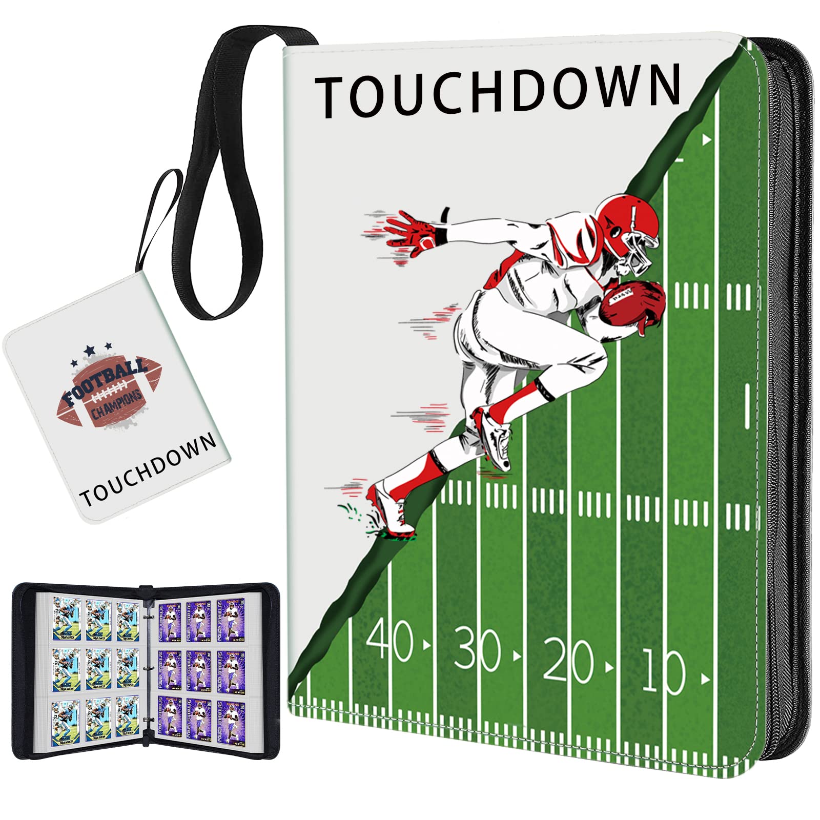 900 Pockets Football Cards Binder,Trading Card Holder Album Storage Display with Football Card Sleeves Card Holder Protectors for Football Card and Sports Card