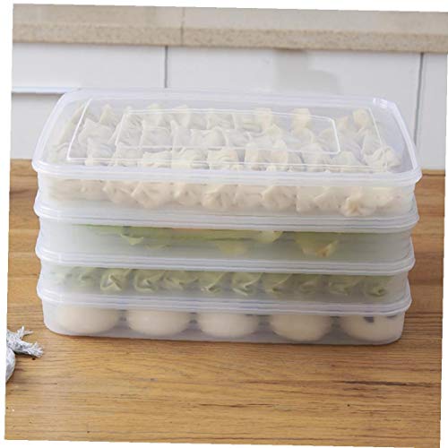 Angoter 2pcs Food-Grade Pp Dumpling Eggs Pastries Fish Refrigerator Large Storage Box Case Container Cakes Food Container 35 * 25* Cm