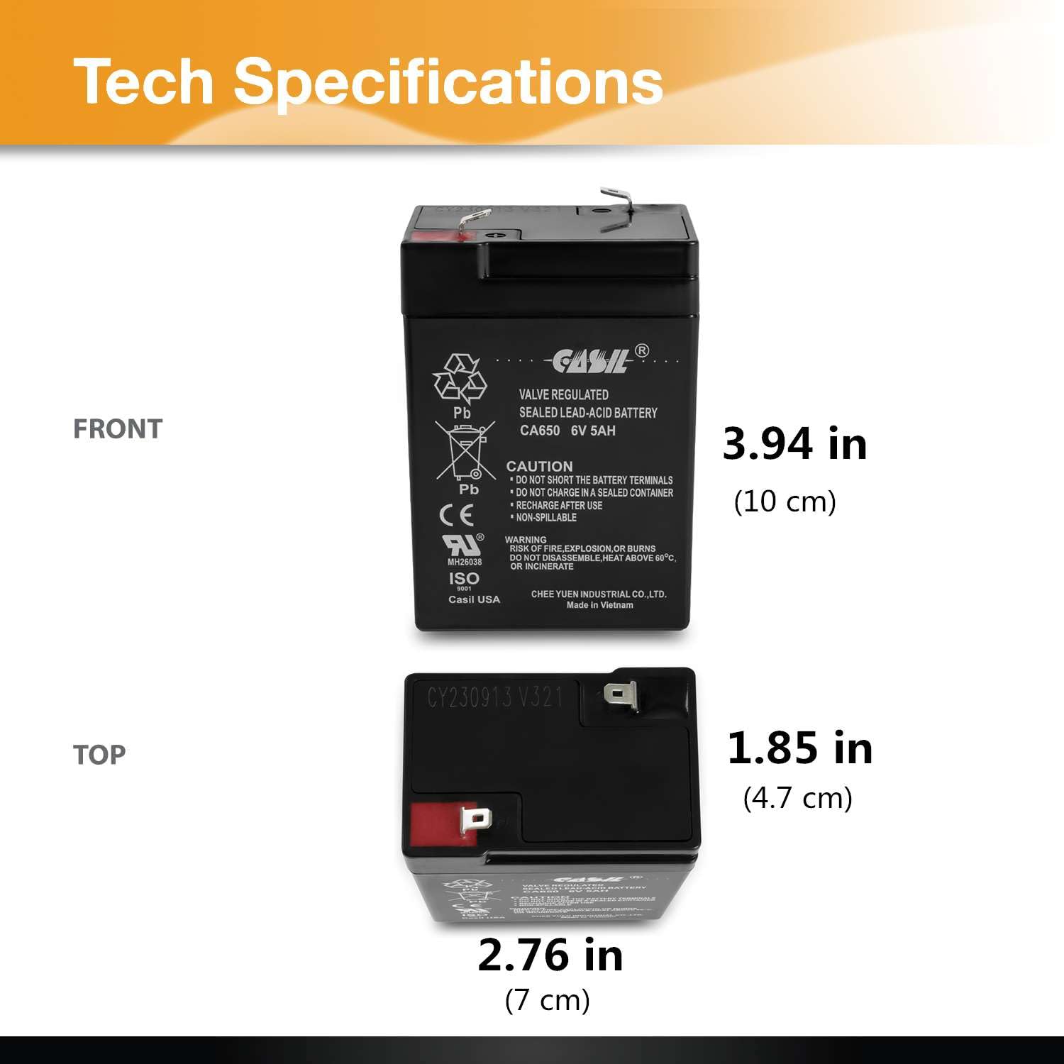 Casil 6V 5Ah Replacement Battery Compatible with EXP645