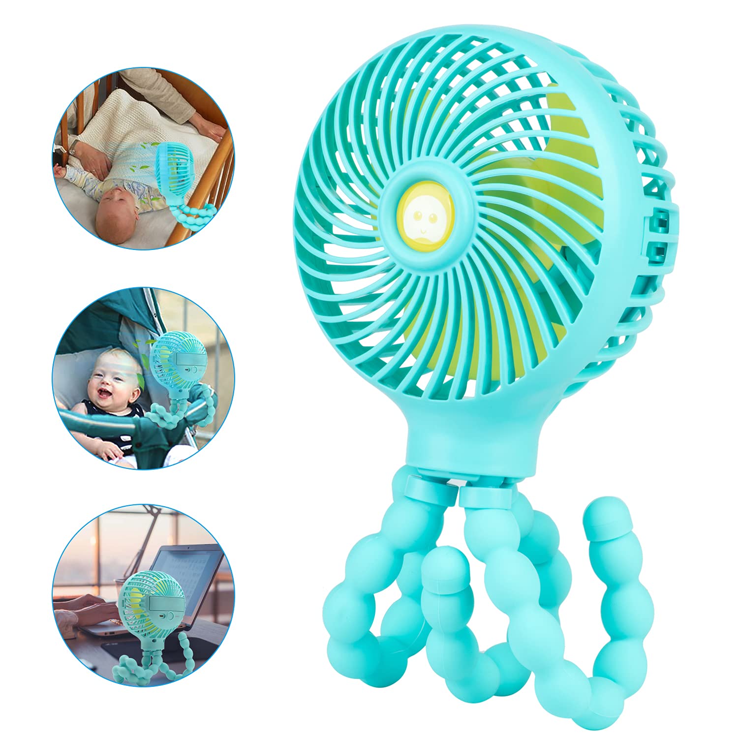 Car Seat Fans for Backseat Baby, Rechargeable Baby Stroller Fan for Baby Rear Facing Car Seat Home Travelling Outside