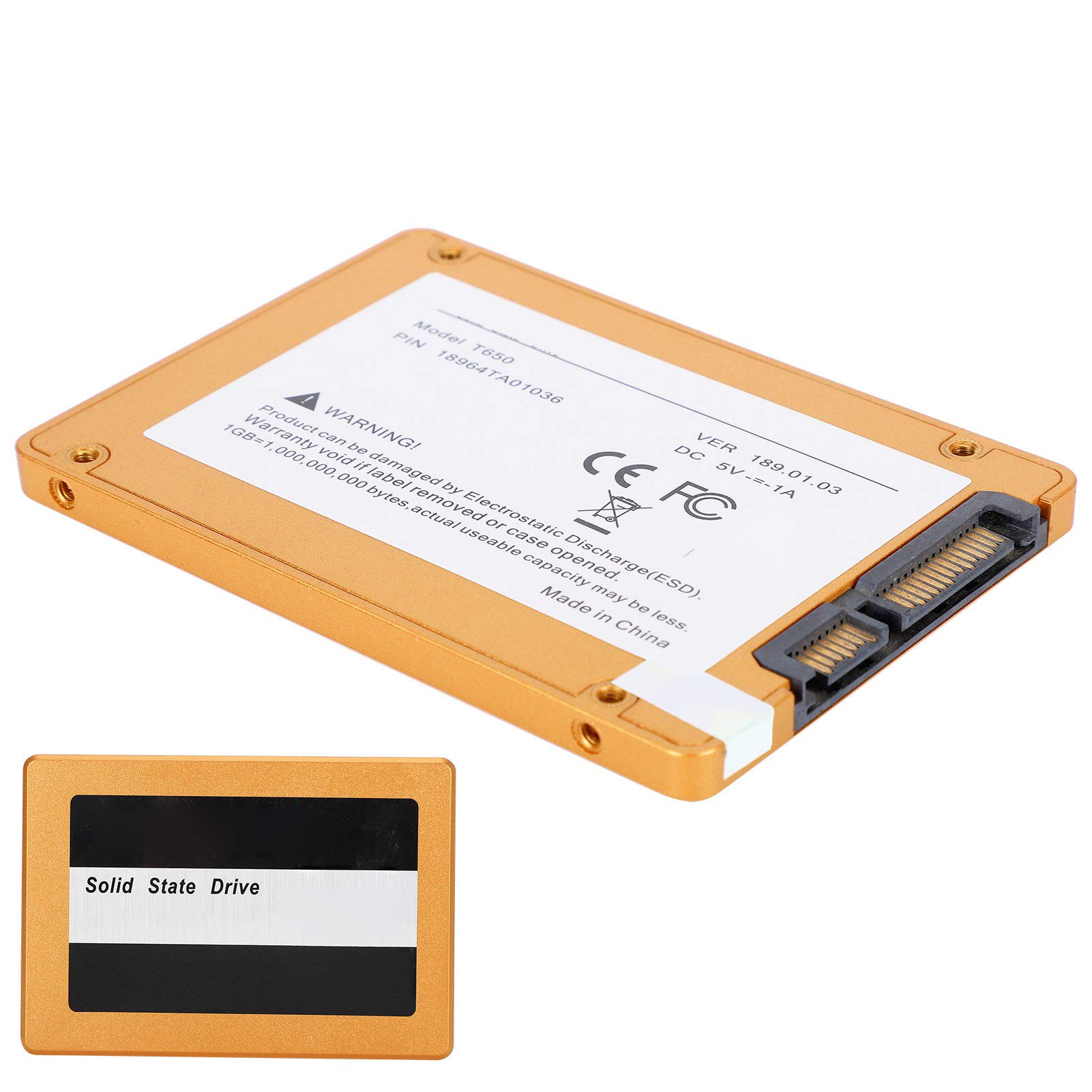 Garsentx External Hard Drives, SATA3.0 2.5 inch SSD 80G/120G/250G/320G/500G/1T/2T Portable PC Solid State Hard Disk Drive for Laptop,PC,Mac 10,OS,Windows 10/8/7/XP, Yellow(120G)